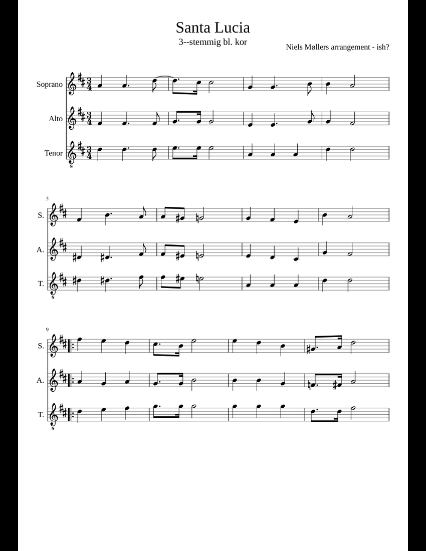 Santa Lucia sheet music for Voice download free in PDF or MIDI