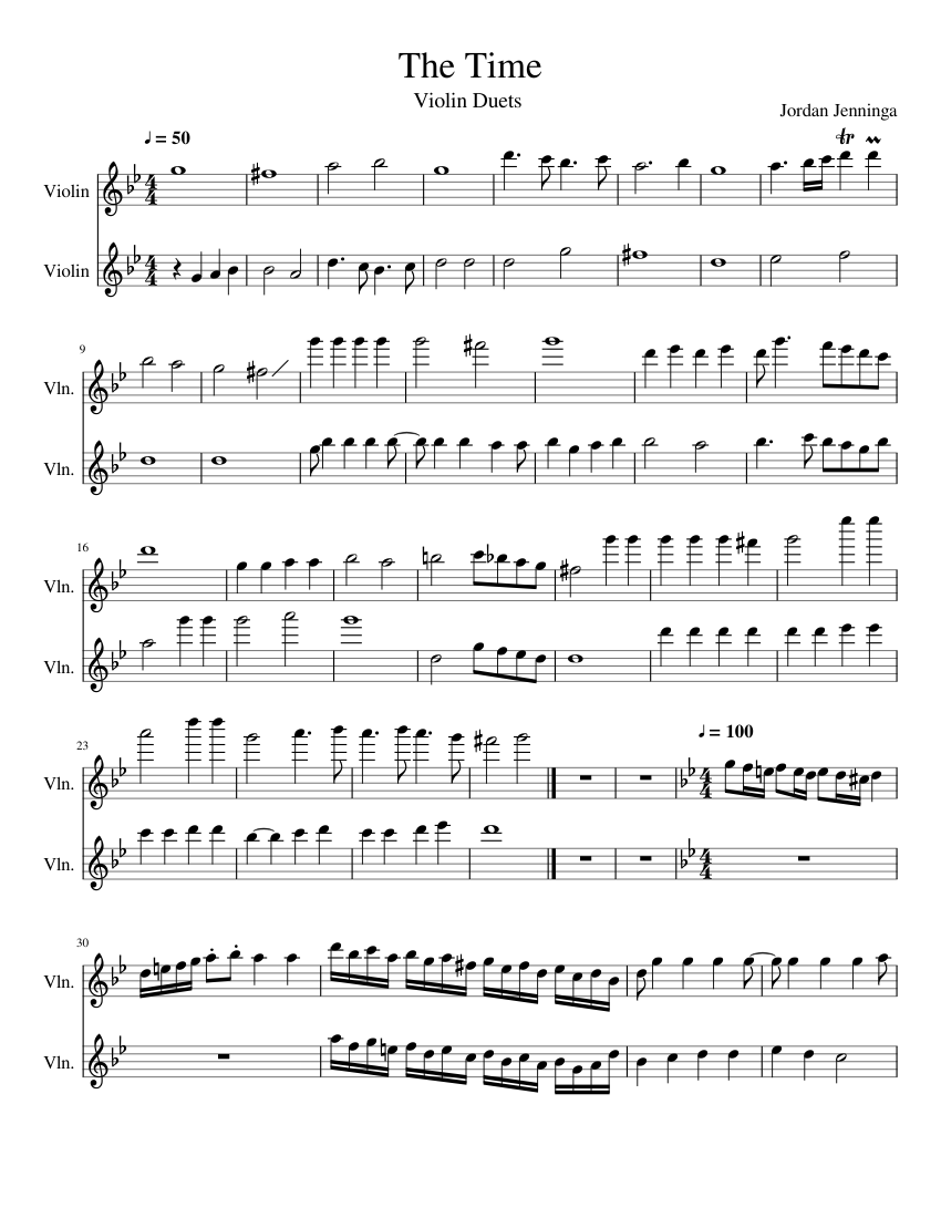 The Time Sheet music for Violin | Download free in PDF or MIDI ...