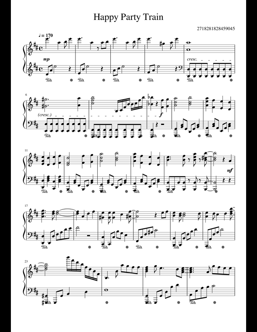 Happy Party Train sheet music for Piano download free in PDF or MIDI