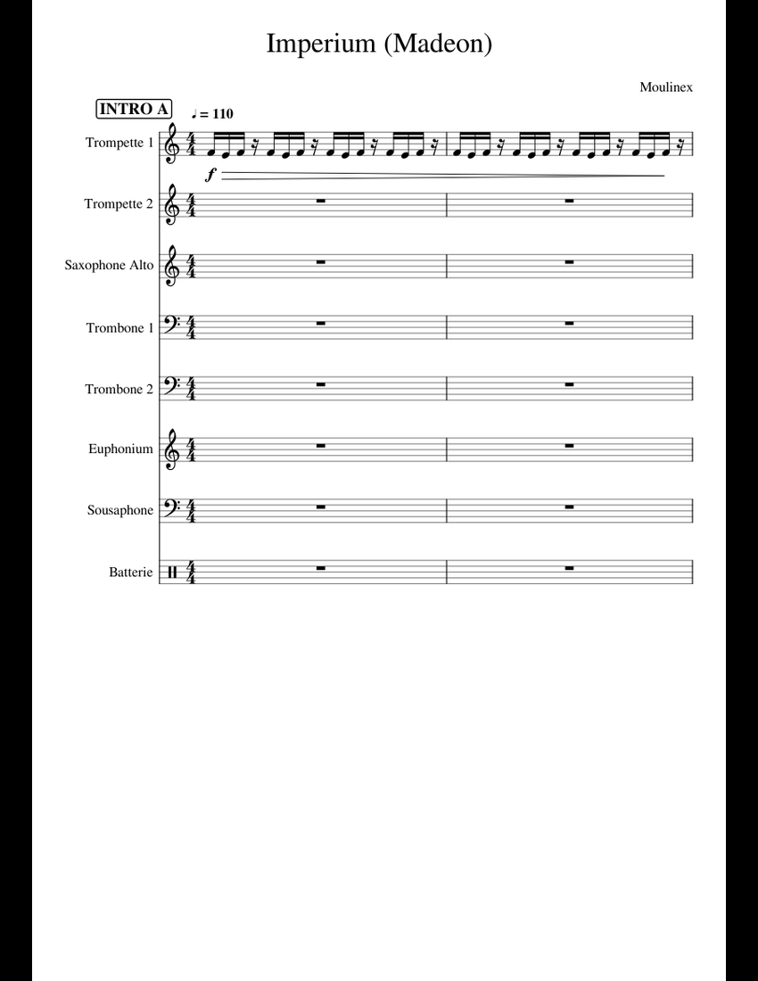 Imperium - Madeon sheet music for Trumpet, Alto Saxophone, Trombone ...