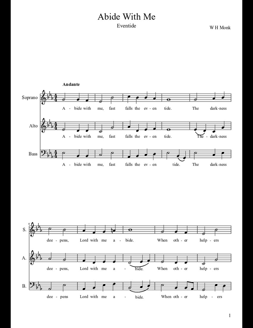 Abide With Me sheet music download free in PDF or MIDI