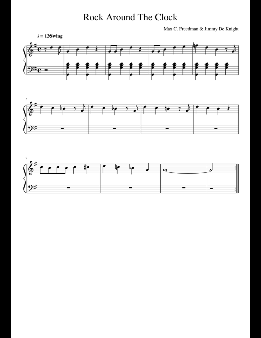 Rock Around The Clock sheet music for Piano download free in PDF or MIDI