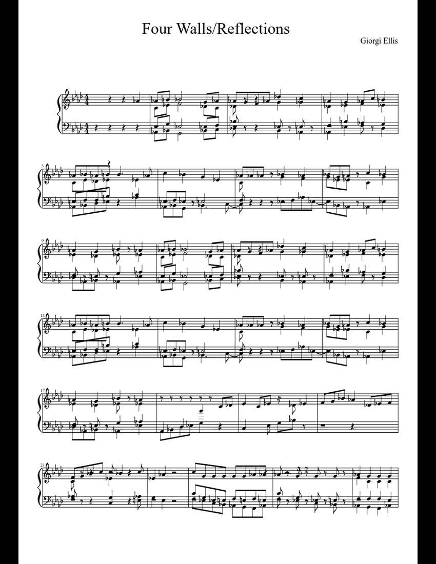 Four Walls sheet music download free in PDF or MIDI