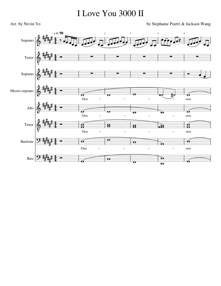 I Love You 3000 II Sheet music for Soprano, Tenor, Alto, Bass & more ...