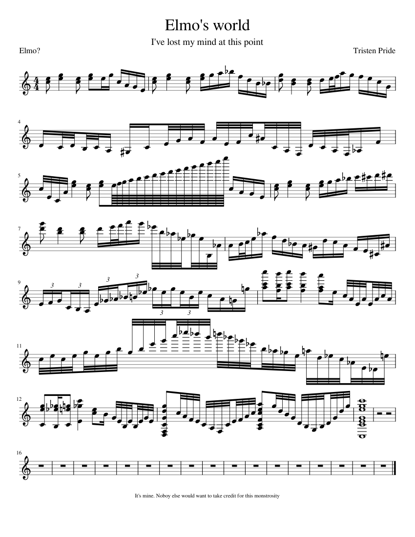 Elmo's_world Sheet music for Piano | Download free in PDF or MIDI ...