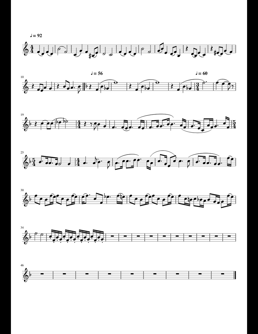 MOVIE THEME sheet music for French Horn download free in PDF or MIDI
