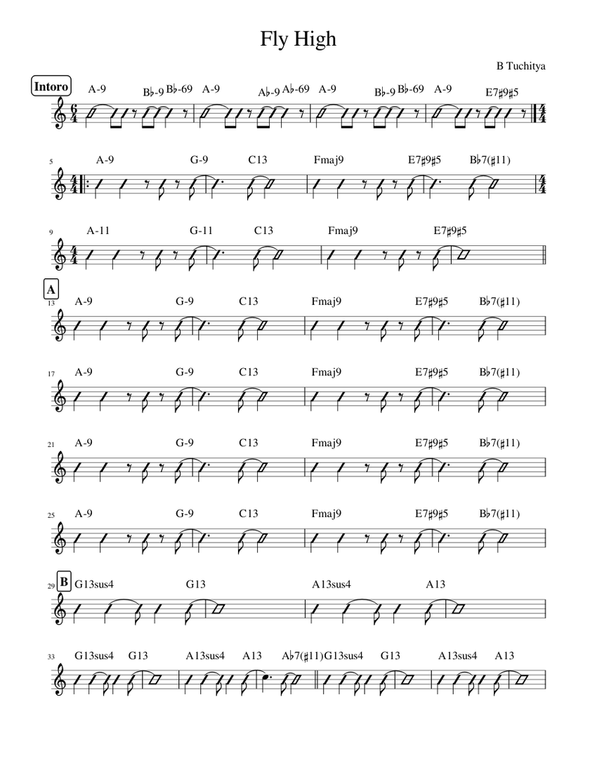 Fly High Sheet music for Piano | Download free in PDF or MIDI ...