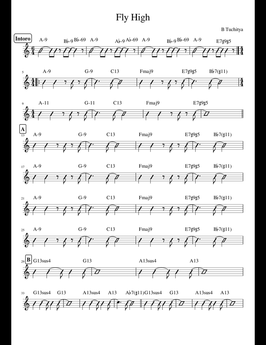 Fly High sheet music for Piano download free in PDF or MIDI