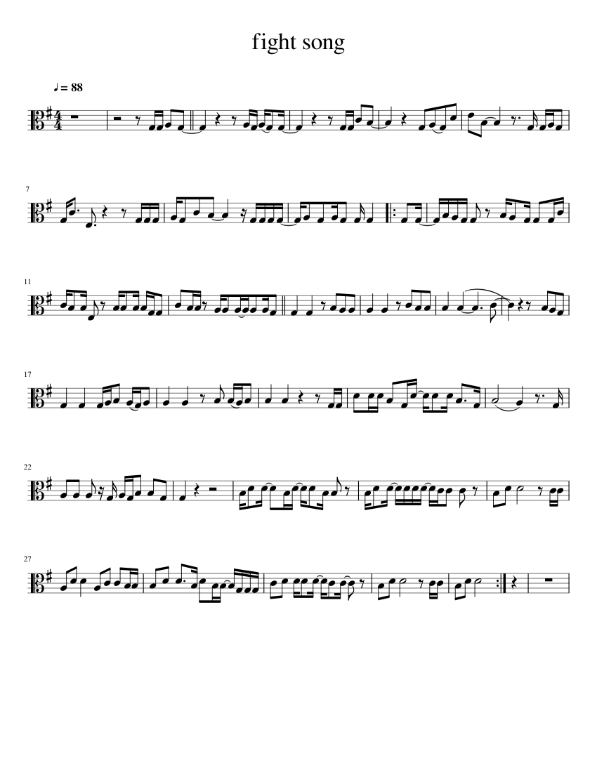 FIGHT SONG sheet music for Viola download free in PDF or MIDI