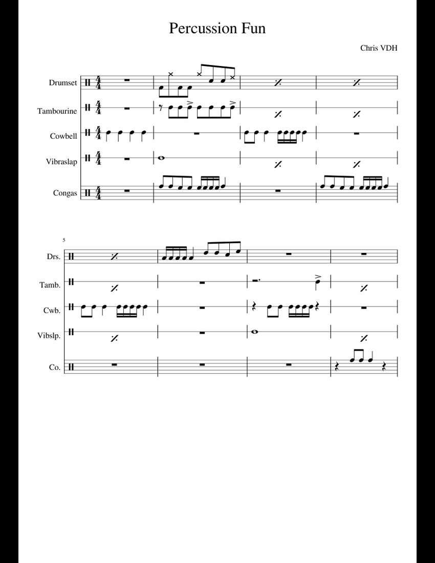 Percussion Fun sheet music for Percussion download free in PDF or MIDI