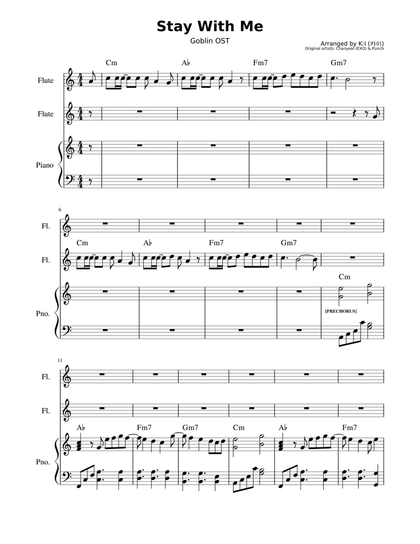 Stay With Me Sheet music for Flute, Piano | Download free in PDF or ...