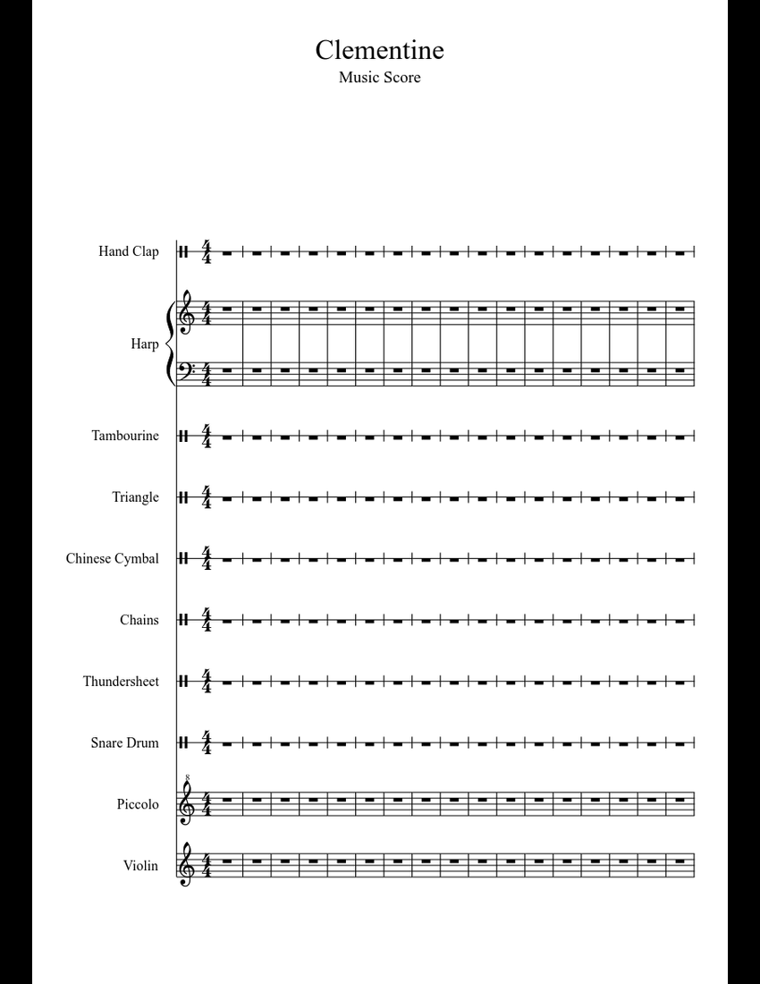 Clementine sheet music download free in PDF or MIDI