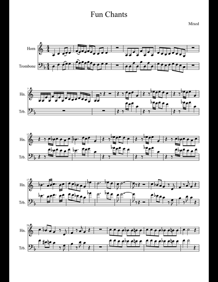 Fun Chants sheet music download free in PDF or MIDI