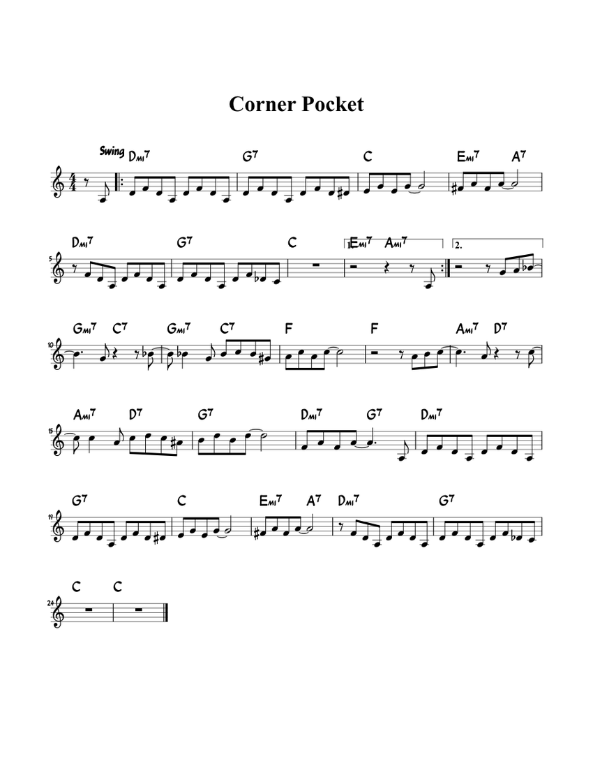Corner Pocket Sheet music for Trumpet | Download free in PDF or MIDI ...