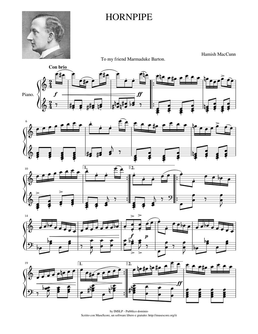 HORNPIPE Sheet music for Piano | Download free in PDF or MIDI ...