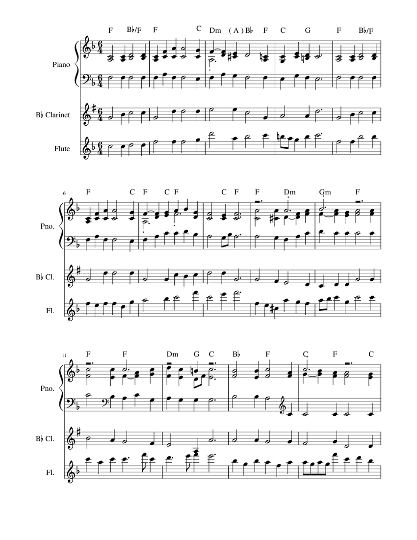 Blaenwern Sheet music for Piano, Clarinet, Flute | Download free in PDF ...