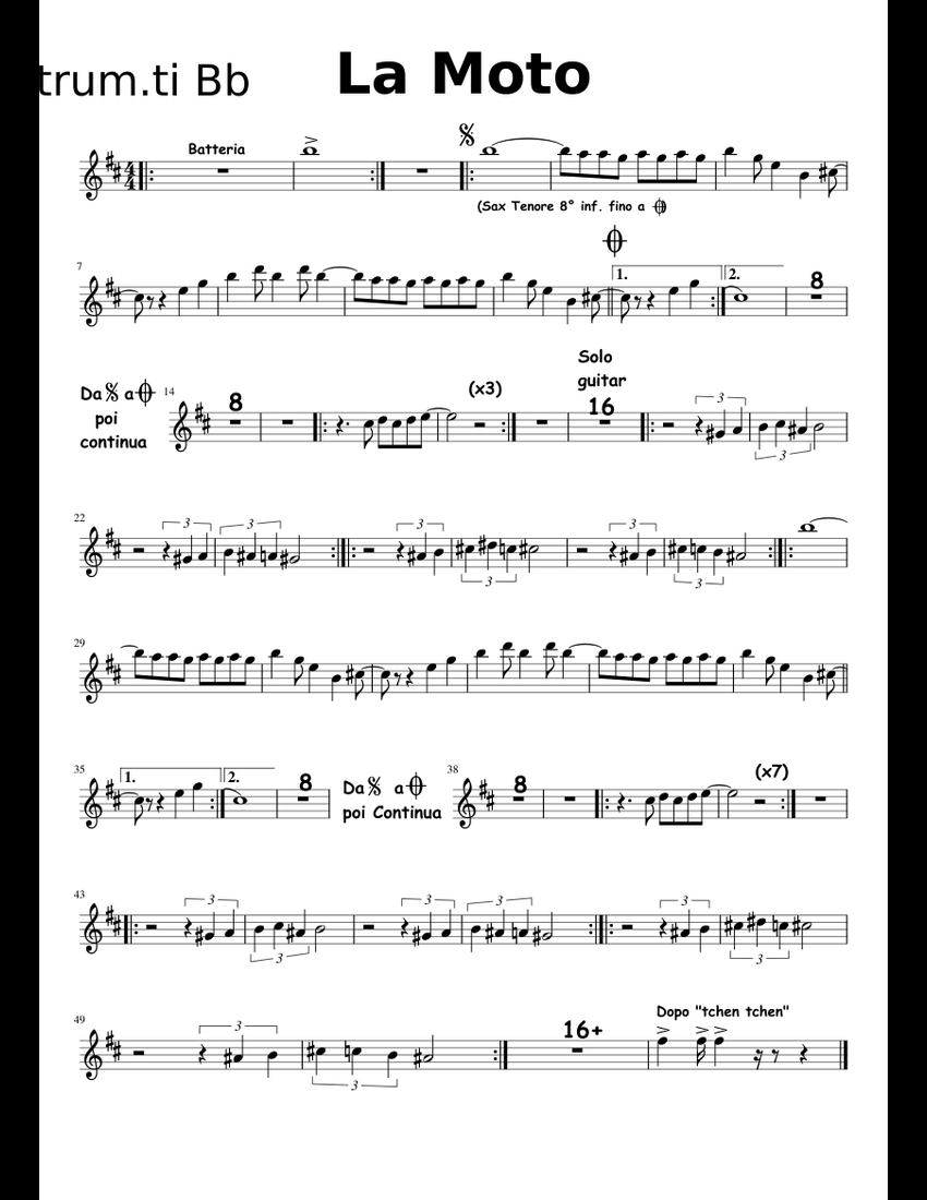 La Moto sheet music for Piano download free in PDF or MIDI
