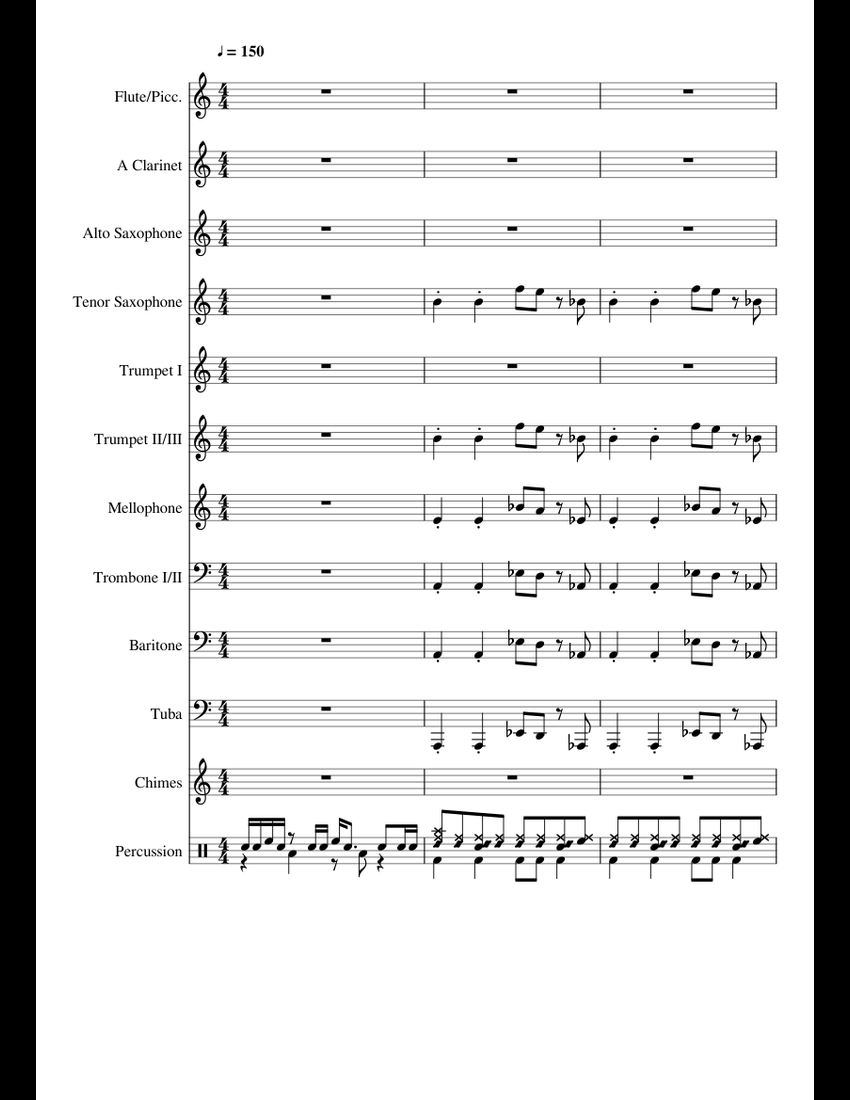Teddy Picker - Marching Band Arrangement sheet music for Flute ...