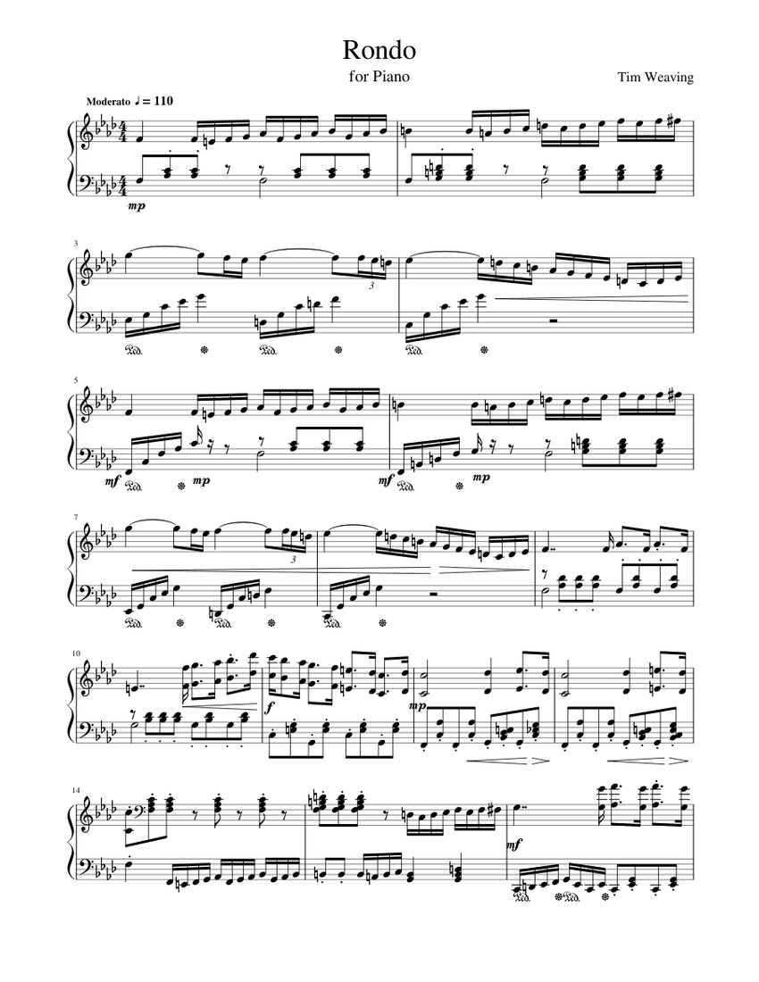 Rondo Sheet music for Piano | Download free in PDF or MIDI | Musescore.com