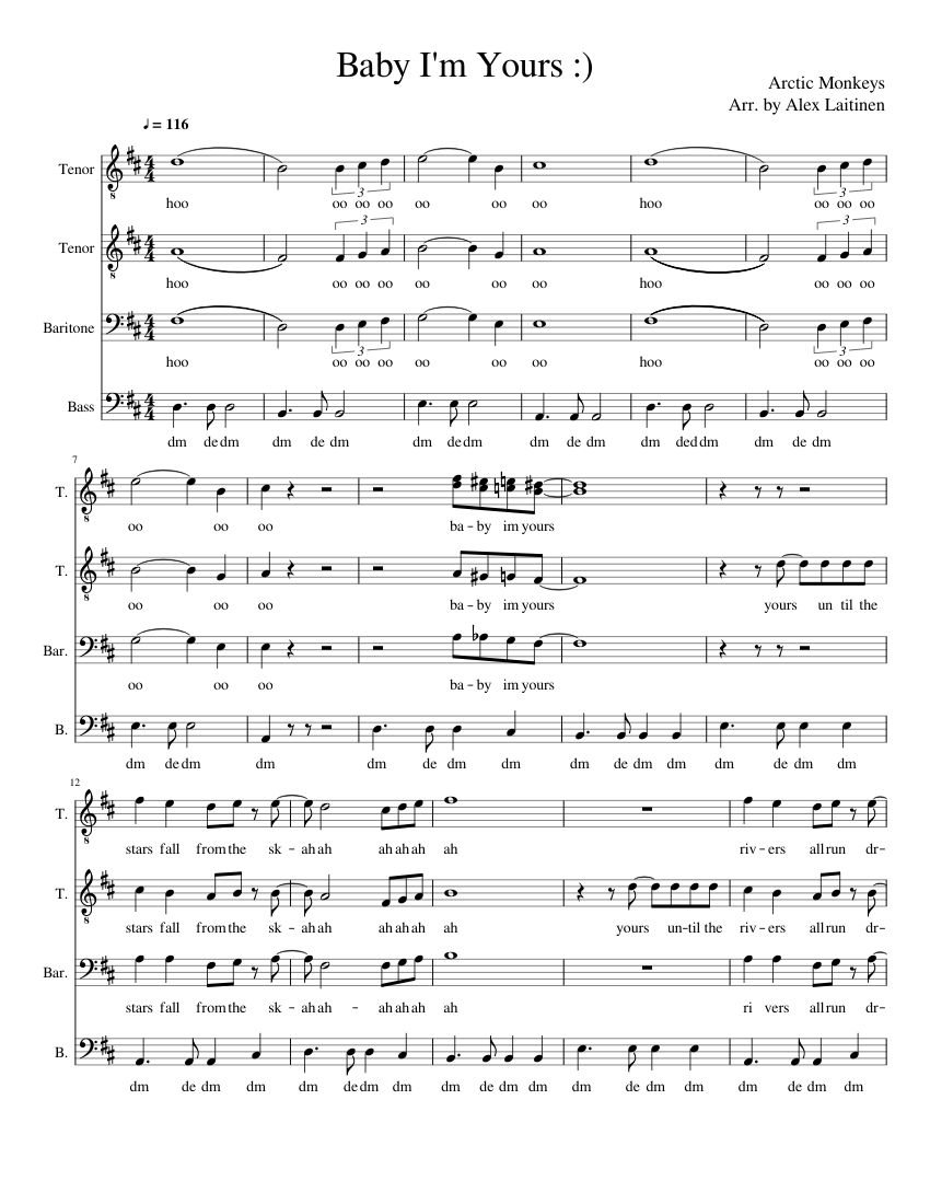 Baby I'm Yours sheet music for Piano download free in PDF or MIDI