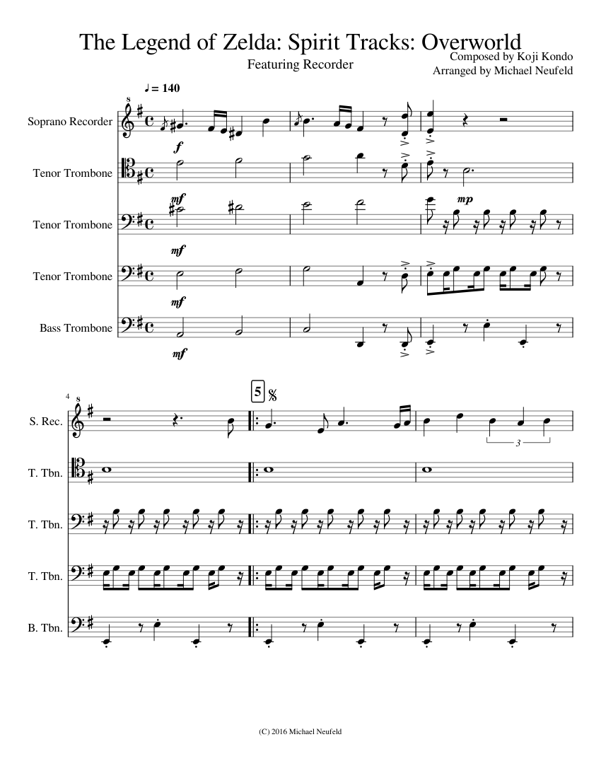 The Legend of Zelda: Spirit Tracks: Overworld featuring Solo Soprano Recorder sheet music for ...