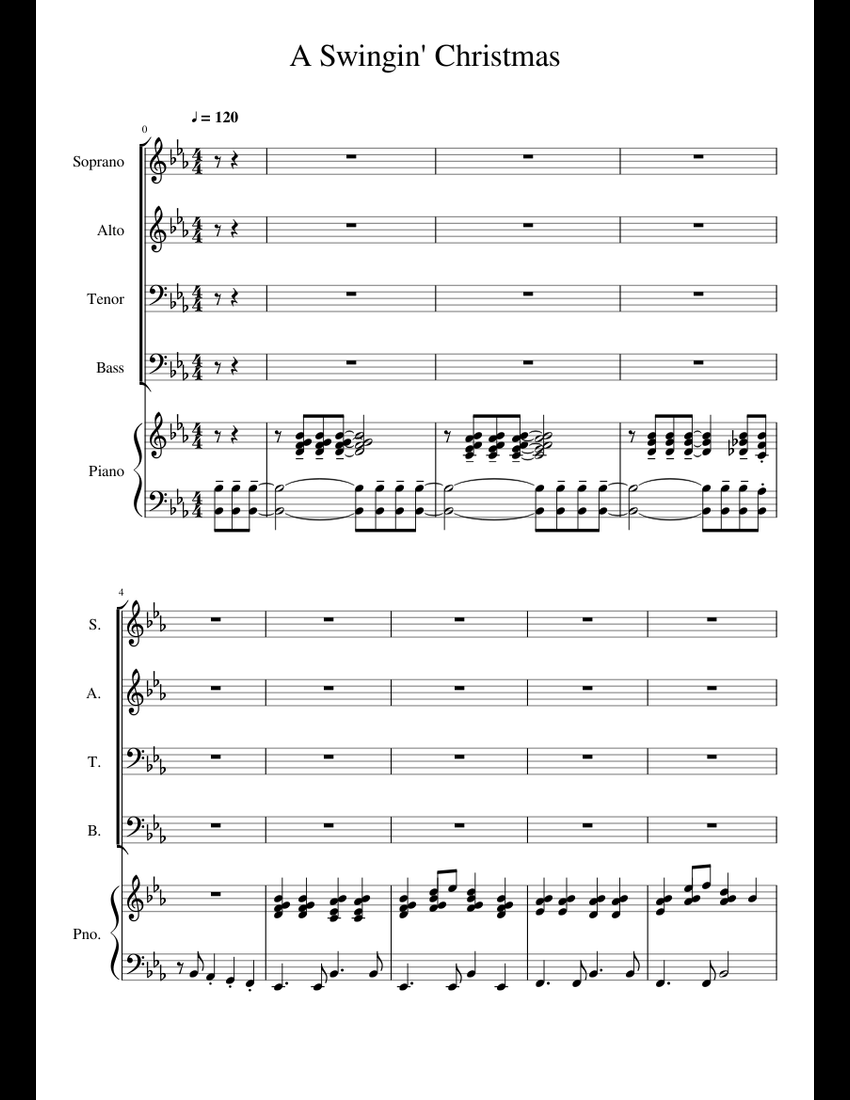 A Swingin' Christmas sheet music for Piano, Voice, Oboe download free ...