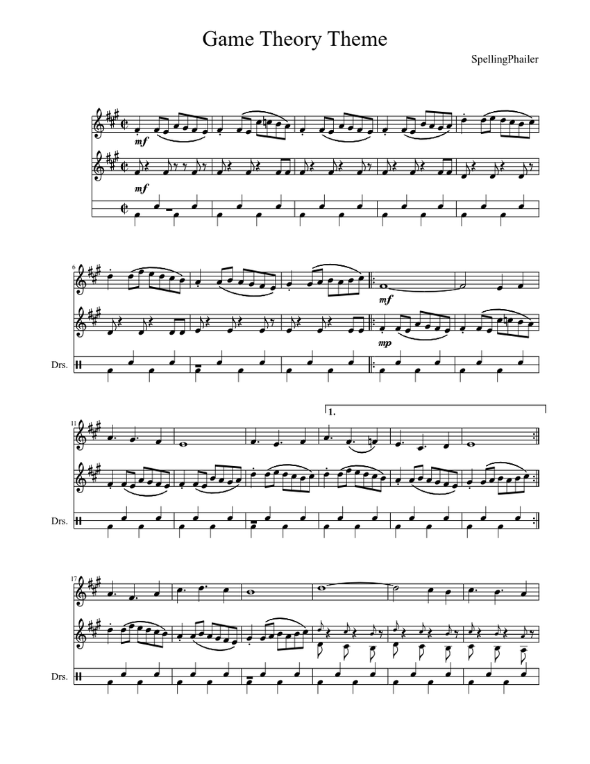 Game Theory Theme Sheet music for French Horn, Cornet | Musescore.com