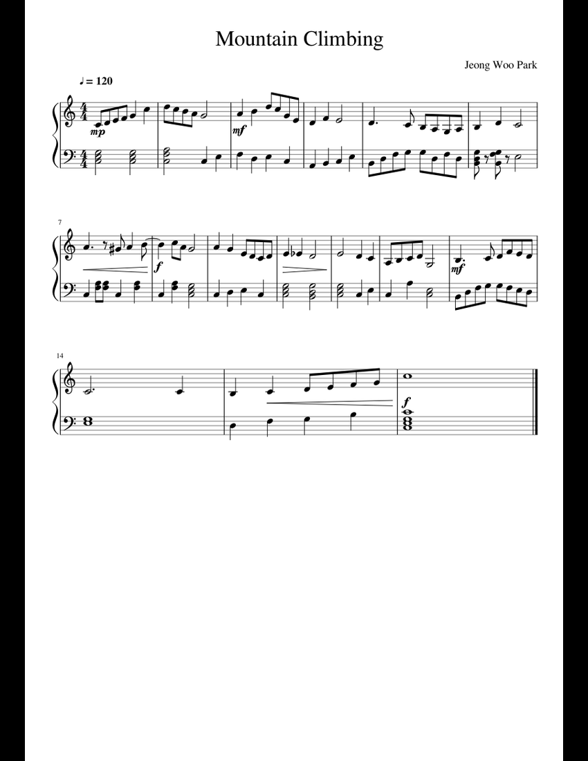 Mountain Climbing sheet music for Piano download free in PDF or MIDI
