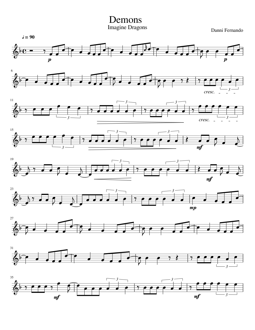 Demons Imagine Dagons Sheet music for Trumpet | Download free in PDF or ...
