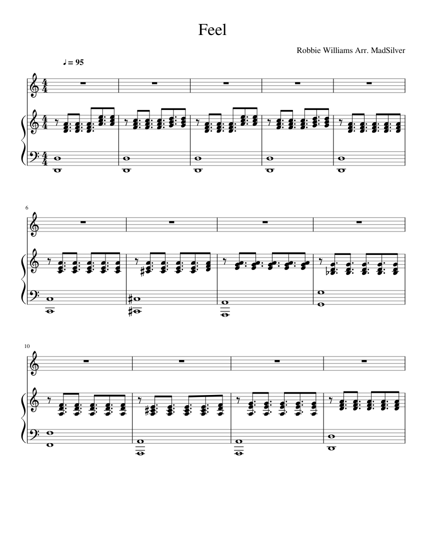 Feel - Robbie Williams sheet music for Piano download free in PDF or MIDI
