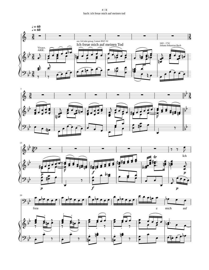 Ich habe genug, BWV 82 - Johann Sebastian Bach Sheet music | Musescore.com