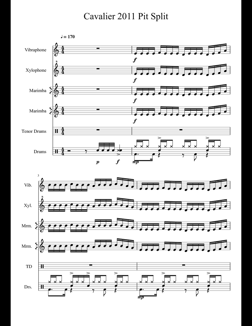 DCI Cavaliers 2011 Tenor Future sheet music download free in PDF or MIDI