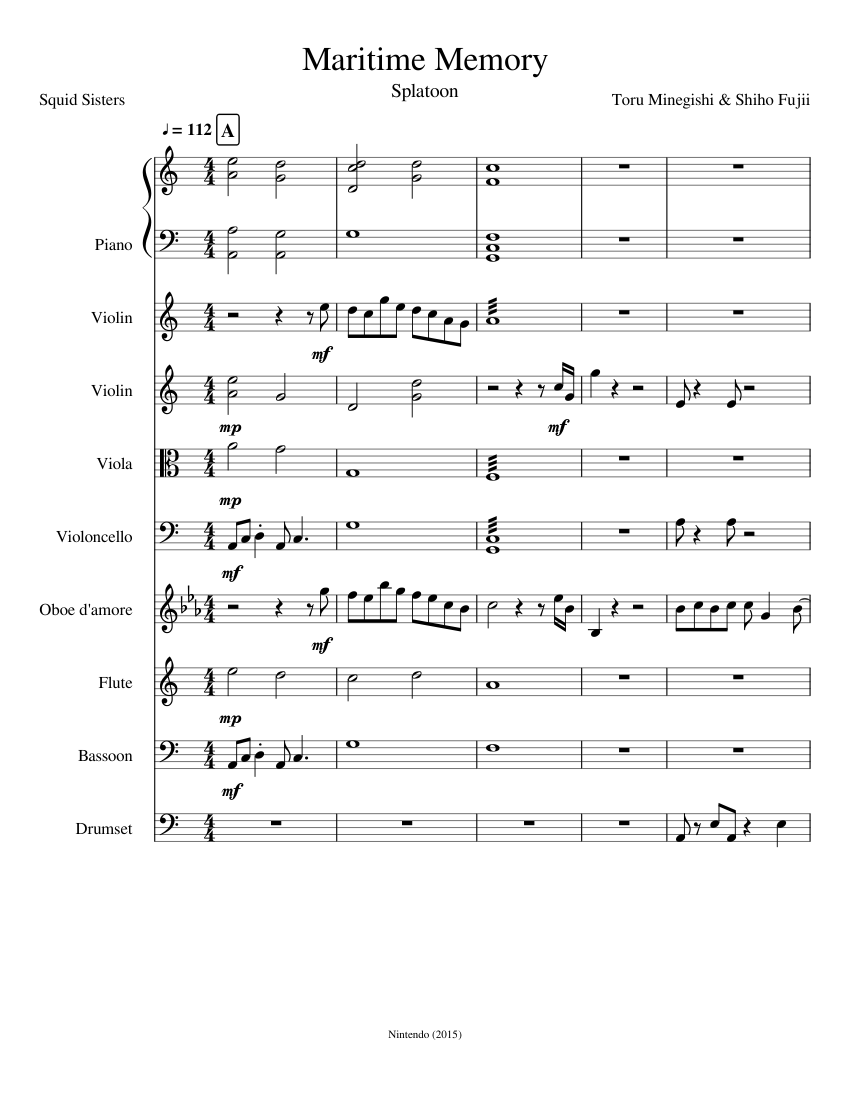 Maritime Memory sheet music for Piano, Violin, Flute, Viola download ...