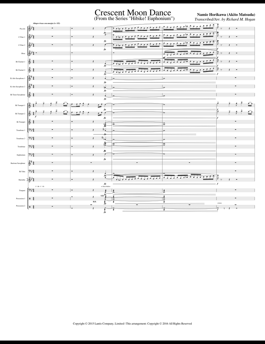 Crescent Moon Dance sheet music for Flute, Clarinet, Piccolo, Oboe download free in PDF or MIDI