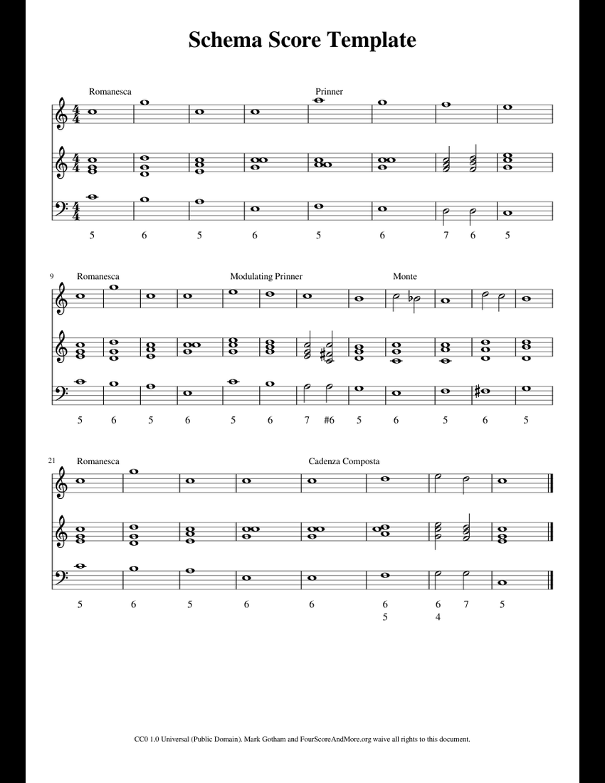 Schema Score Template 2 sheet music download free in PDF or MIDI