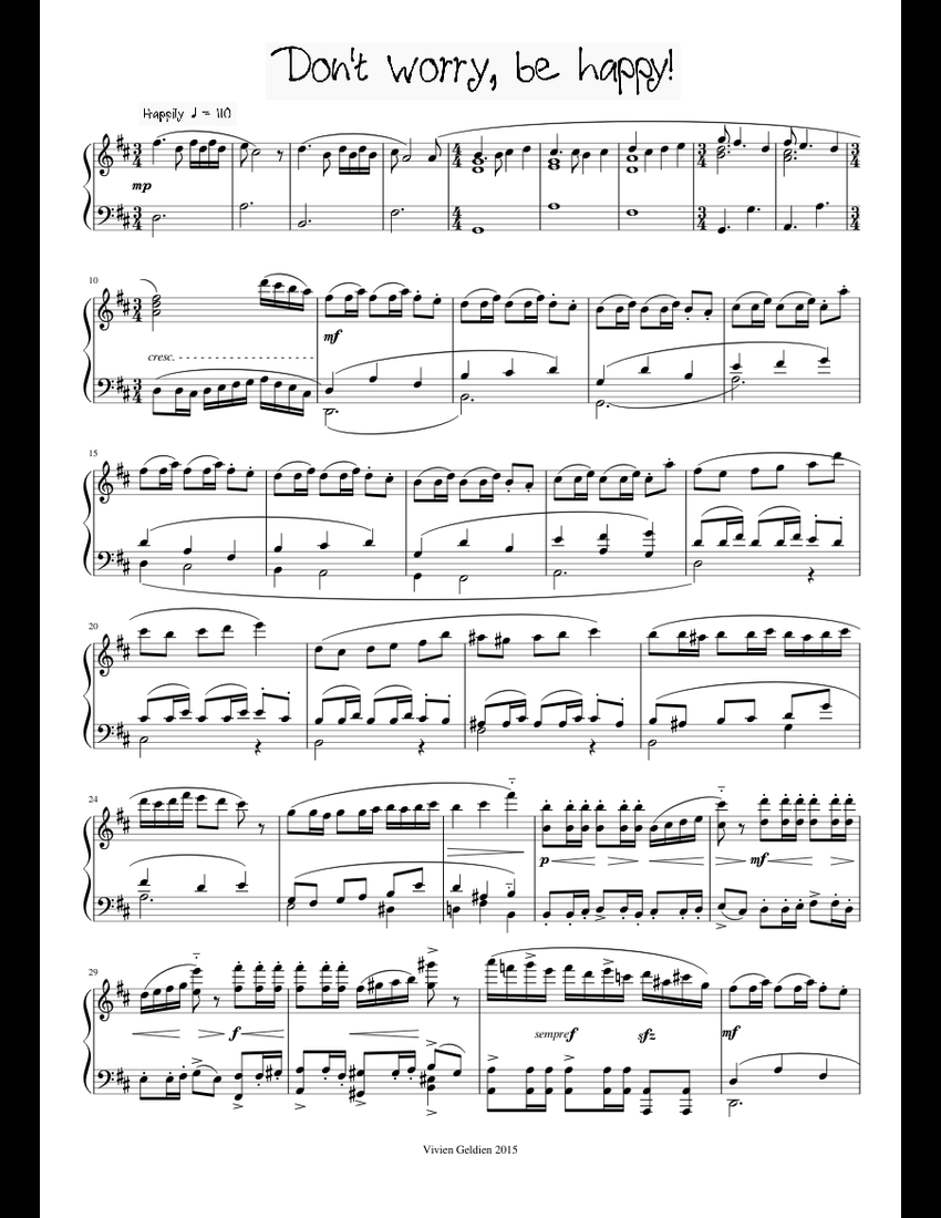 Don't worry, be happy! - piano tutorial