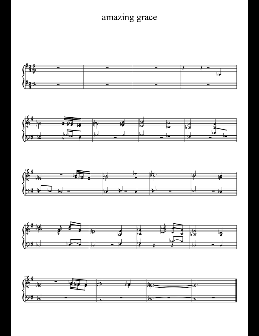 amazing grace sheet music download free in PDF or MIDI