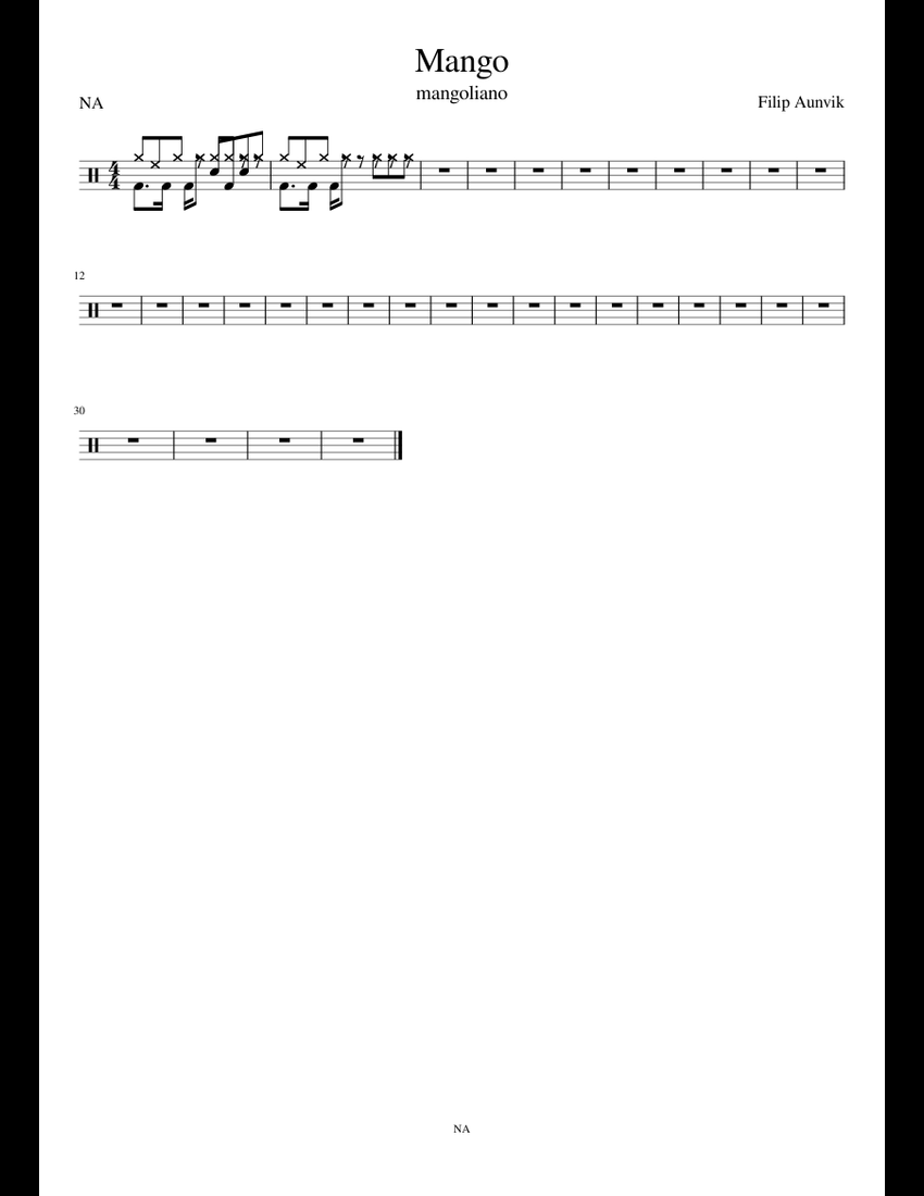 Mango sheet music for Percussion download free in PDF or MIDI