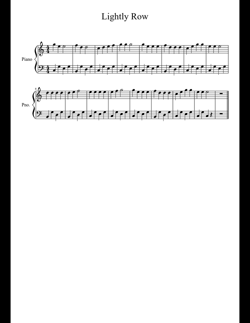 Lightly Row sheet music download free in PDF or MIDI