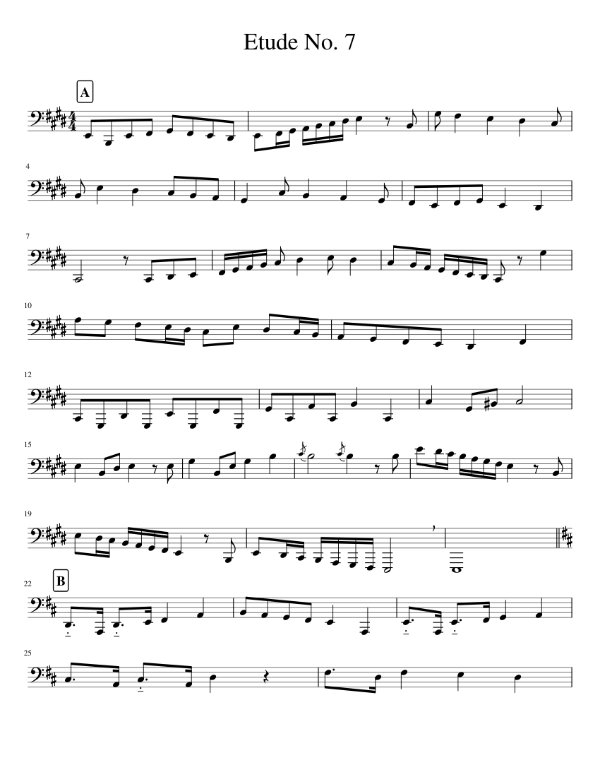 Tuba Etude No. 7 sheet music for Tuba download free in PDF or MIDI