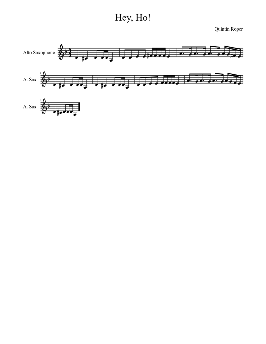 Hey, Ho! Sheet music | Download free in PDF or MIDI | Musescore.com