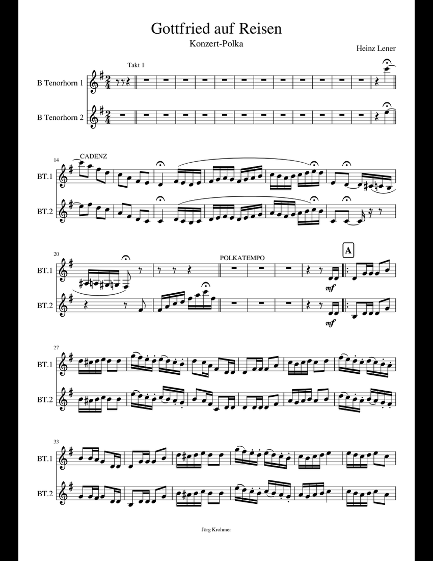 Gottfried auf Reisen sheet music for Trumpet download free in PDF or MIDI