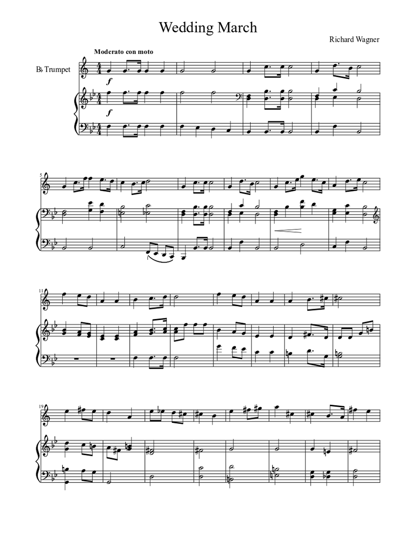 Wedding March - Richard Wagner Sheet music | Download free in PDF or ...