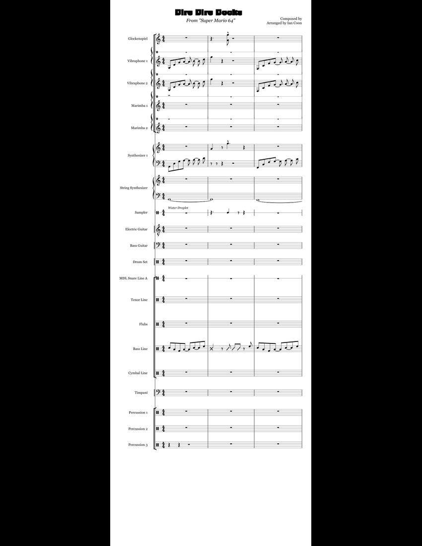 Dire Dire Docks (Almost Finished) sheet music for Percussion ...