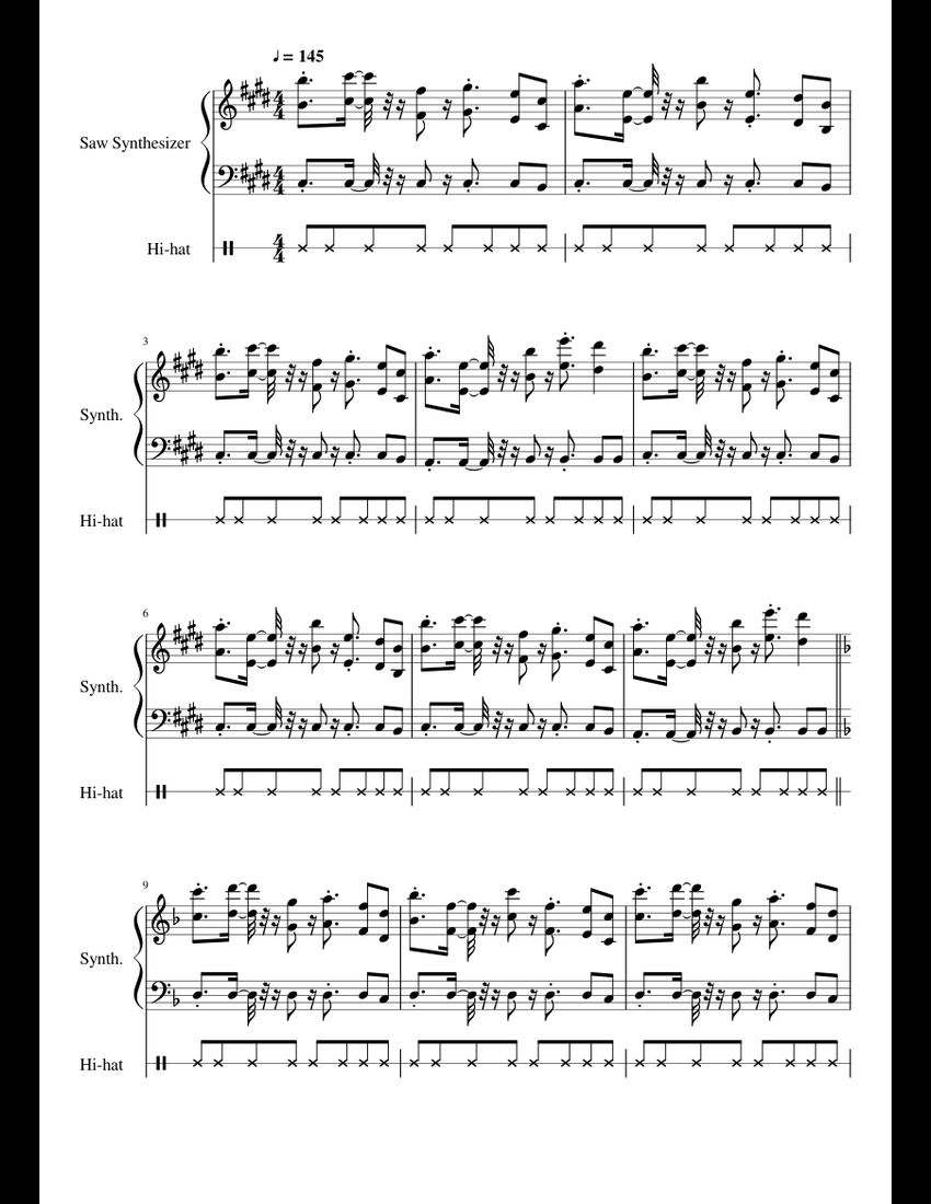 Power of NEO sheet music for Synthesizer, Percussion download free in ...