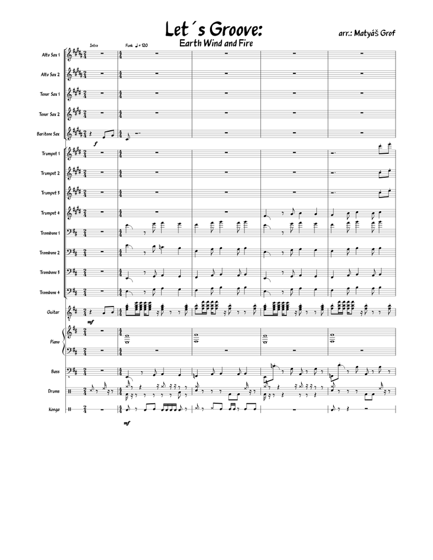 Let's Groove: Funk Sheet music for Piano, Alto Saxophone, Tenor ...