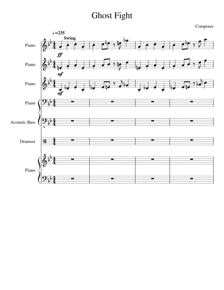 Ghost Fight! - Undertale Sheet music for Piano, Trumpet, Tenor ...