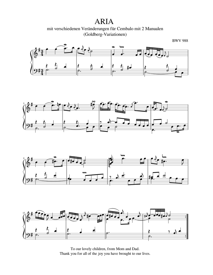 Aria Sheet music | Musescore.com