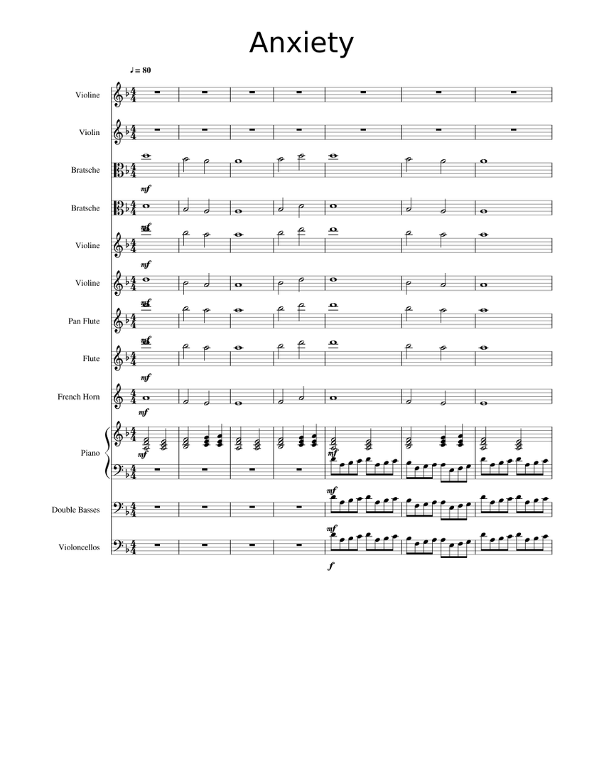 Anxiety Sheet music for Violin, Flute, Piano, Viola | Download free in ...