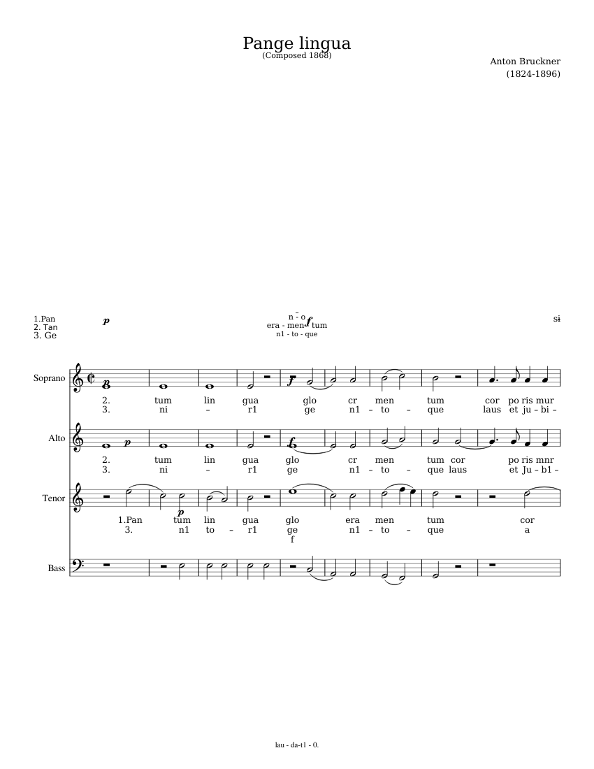 Pange lingua sheet music for Voice download free in PDF or MIDI
